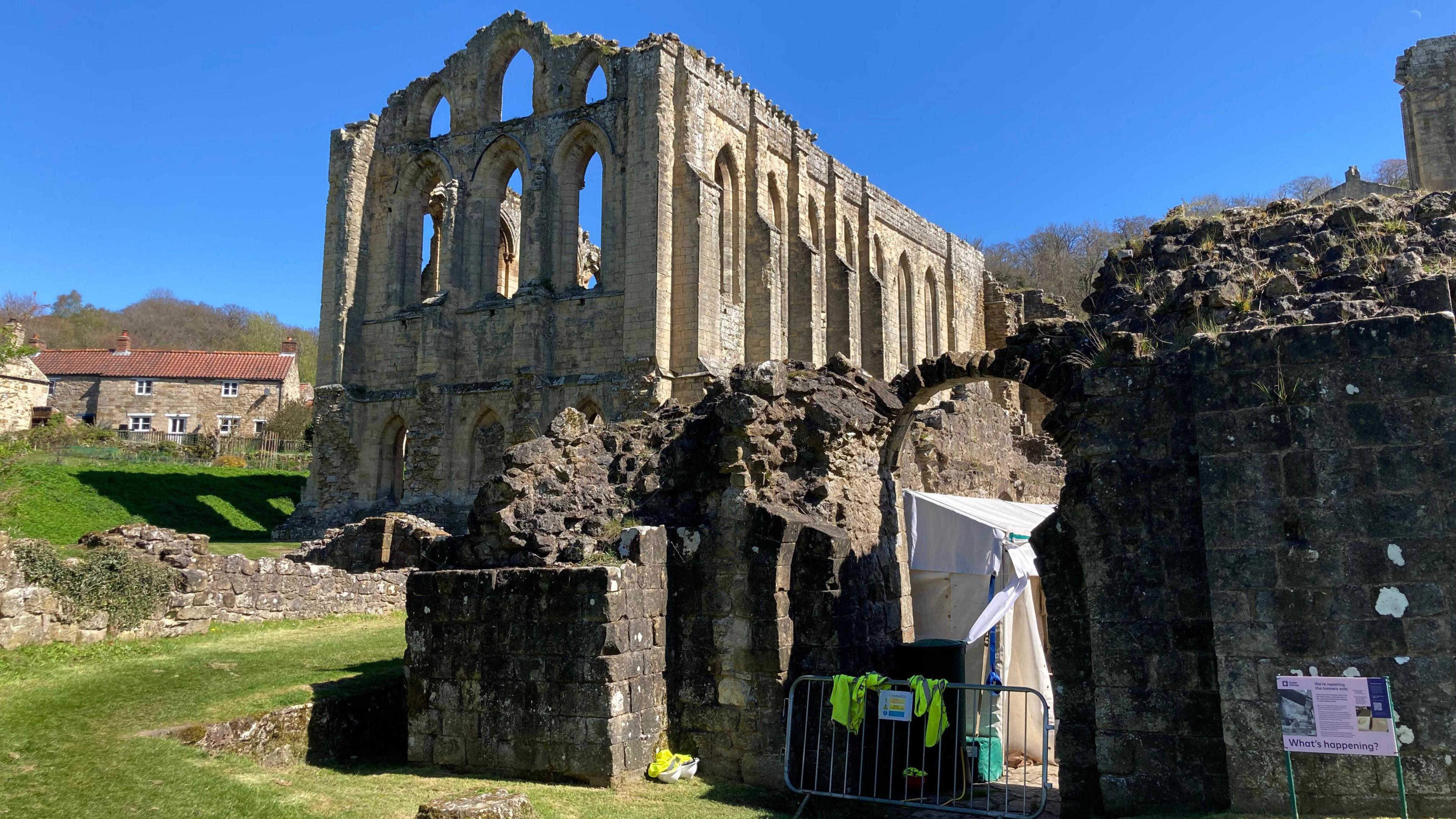 Restoration work under way on 900-year-old North Yorkshire abbey - BBC News