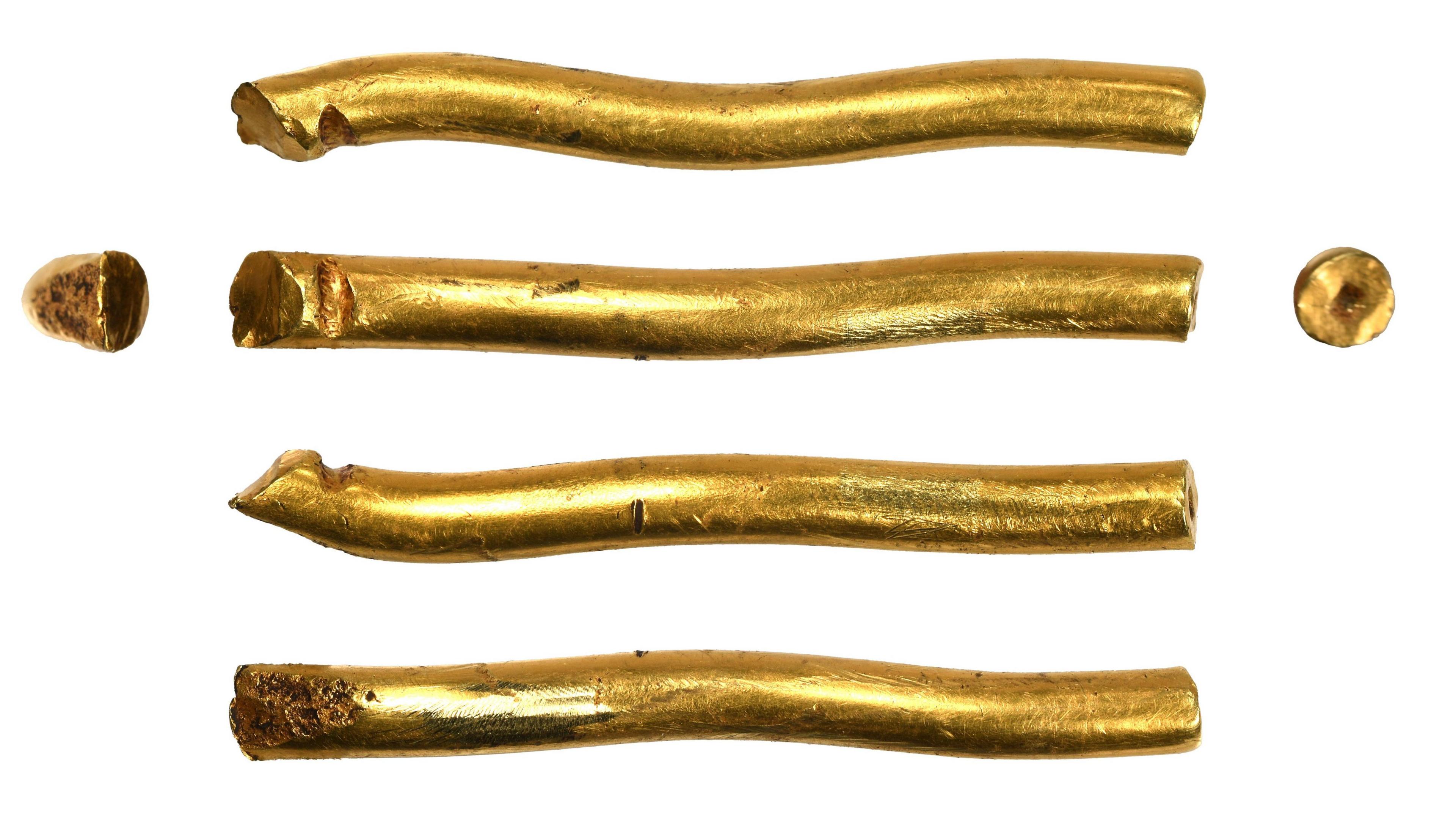 Gold rod found in Derbyshire field declared as treasure by court - BBC News