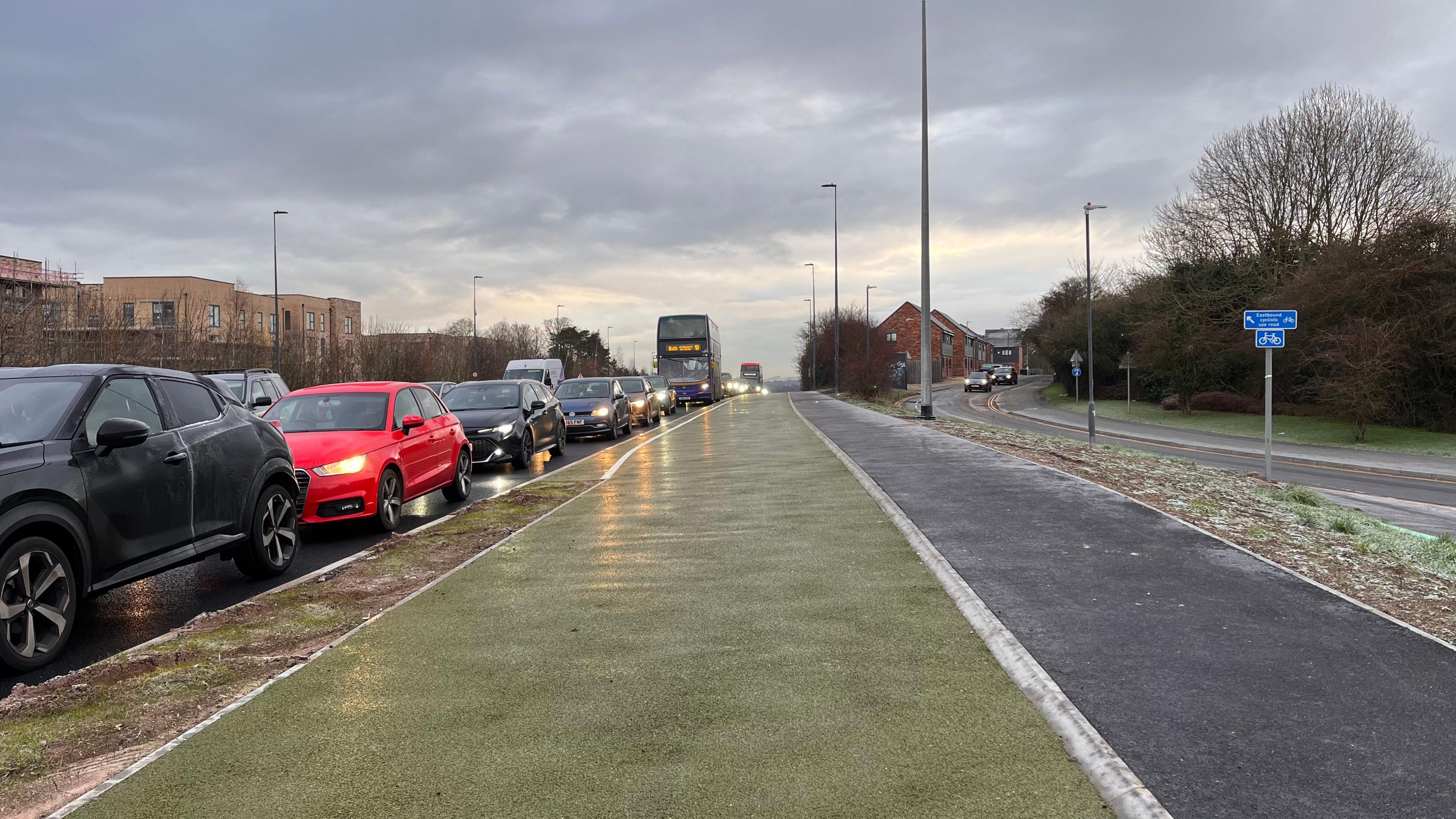 Cyclists concerned about 'slippery' cycle lane causing accidents - BBC News