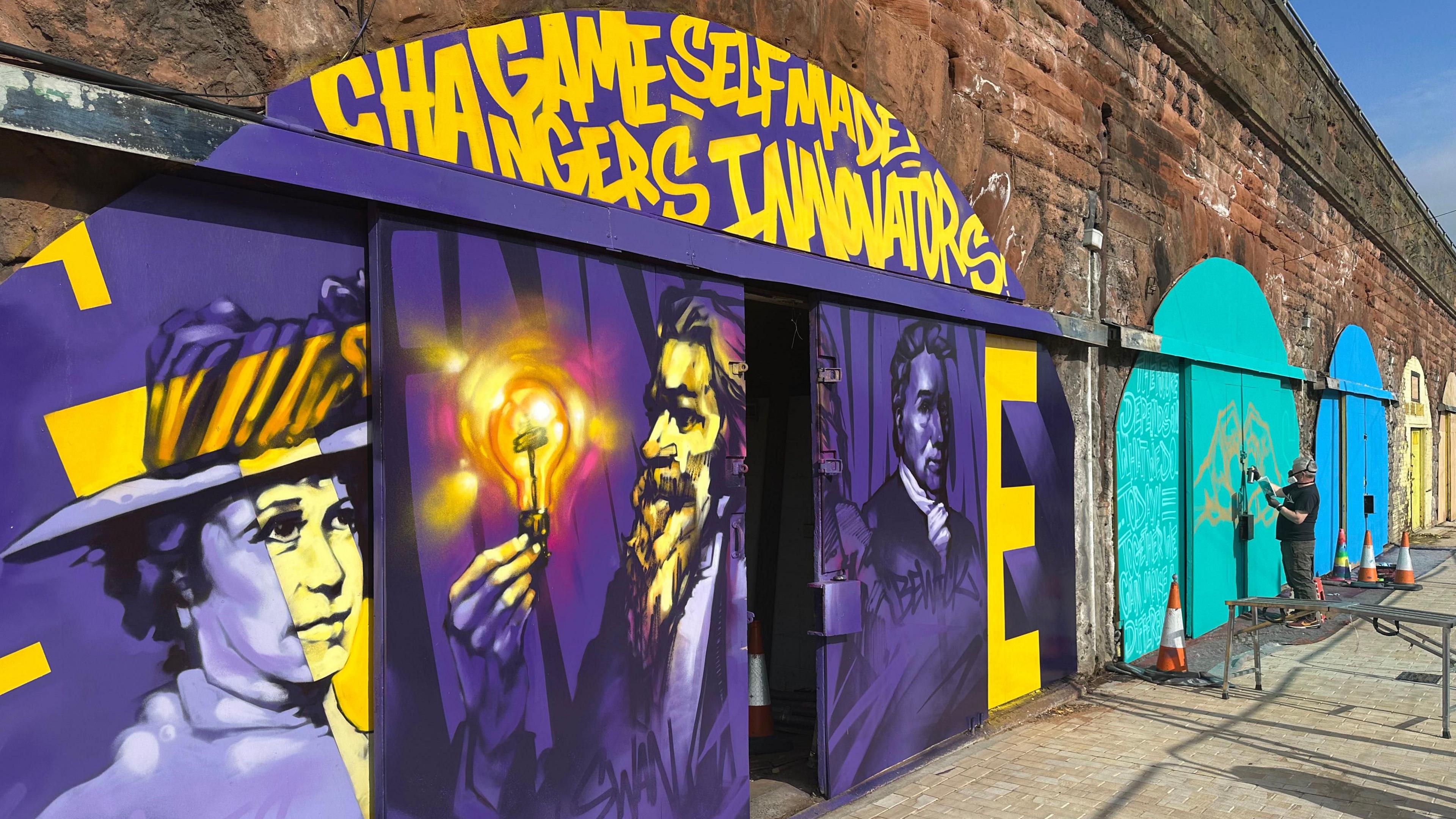 Gateshead's disused railway arches turned into public art - BBC News