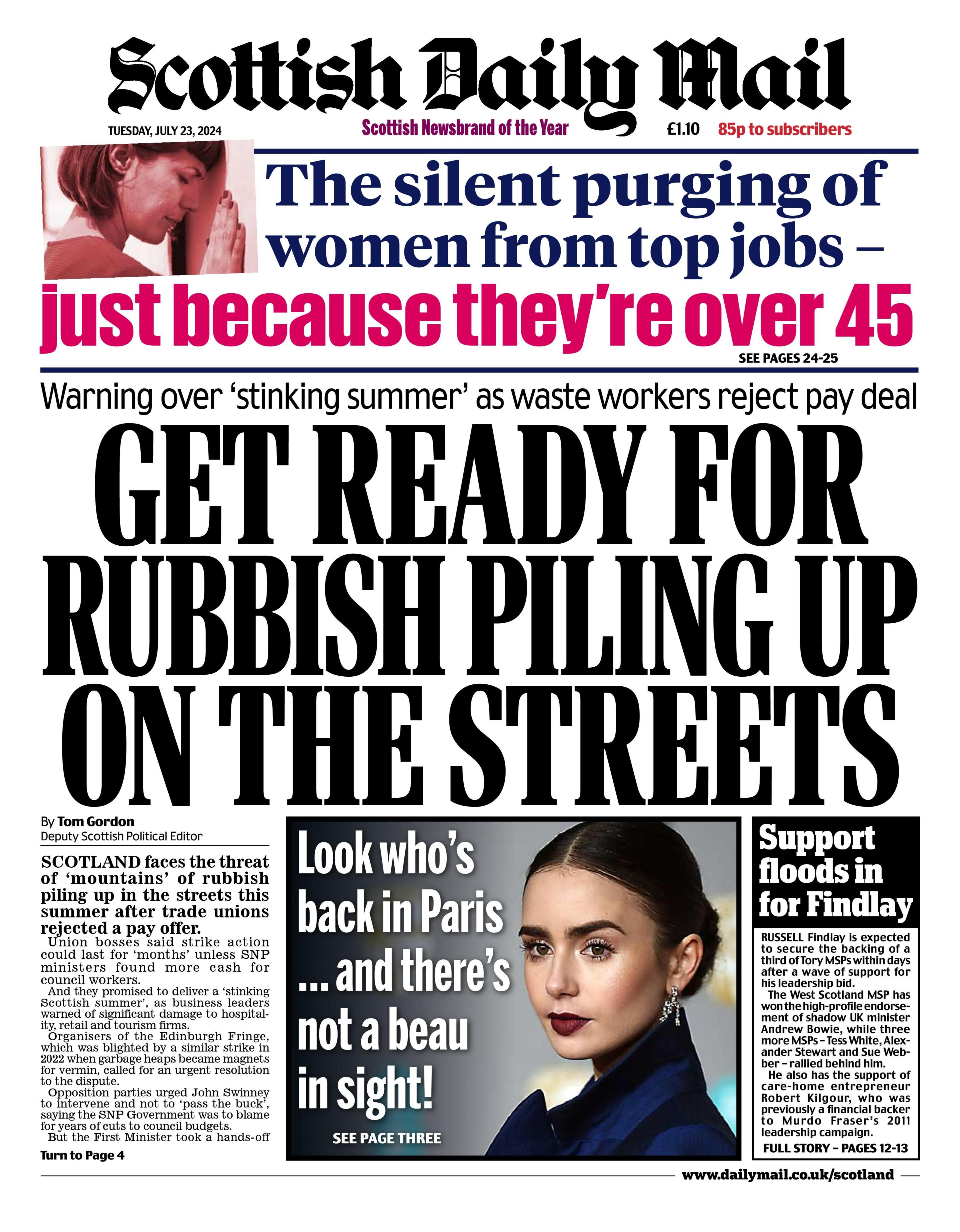 Scotland's papers: Bin strike 'stink' and Farage in racism row - BBC News