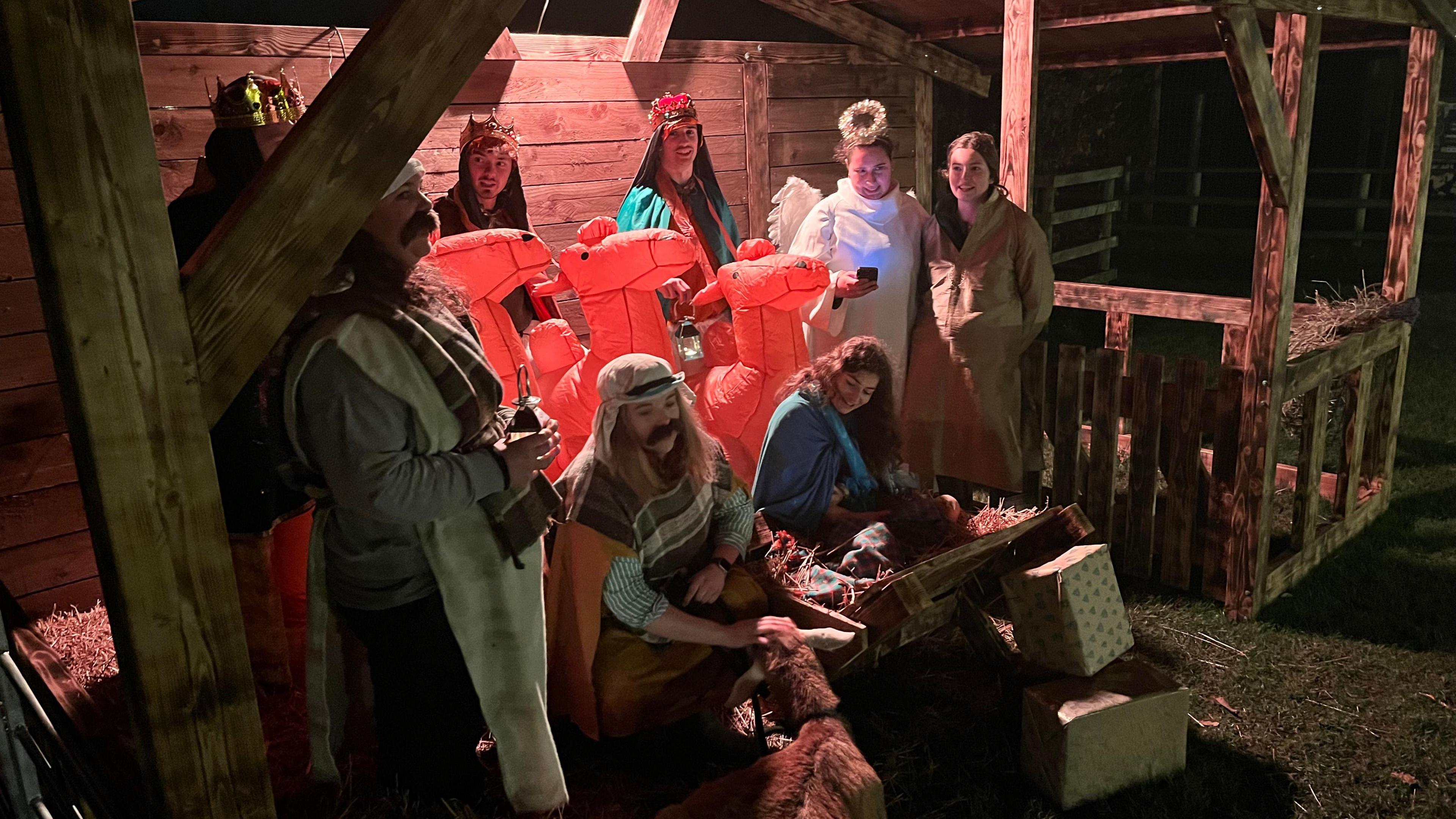 Animals among stars in Coventry church's nativity play - BBC News