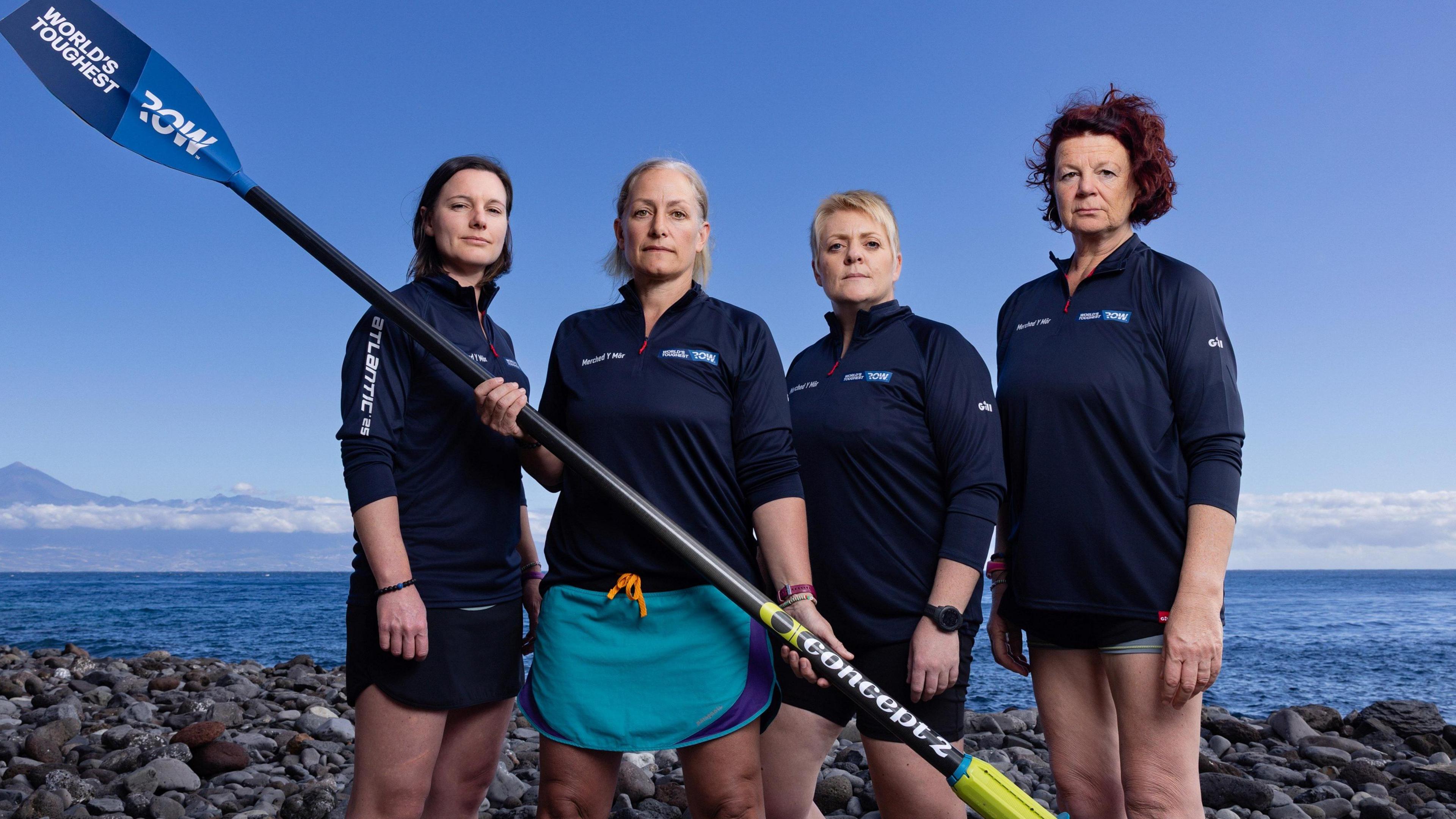 Tîm rhwyfo o Gymru'n creu hanes ar daith 3,000 milltir dros yr Iwerydd ...