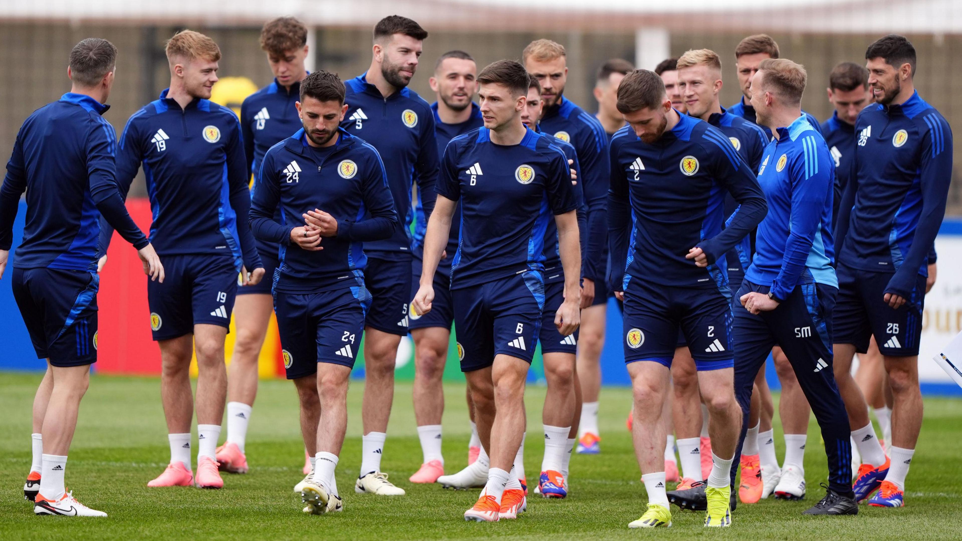 Full Scotland squad take part in training ahead of Euros opener - BBC Sport