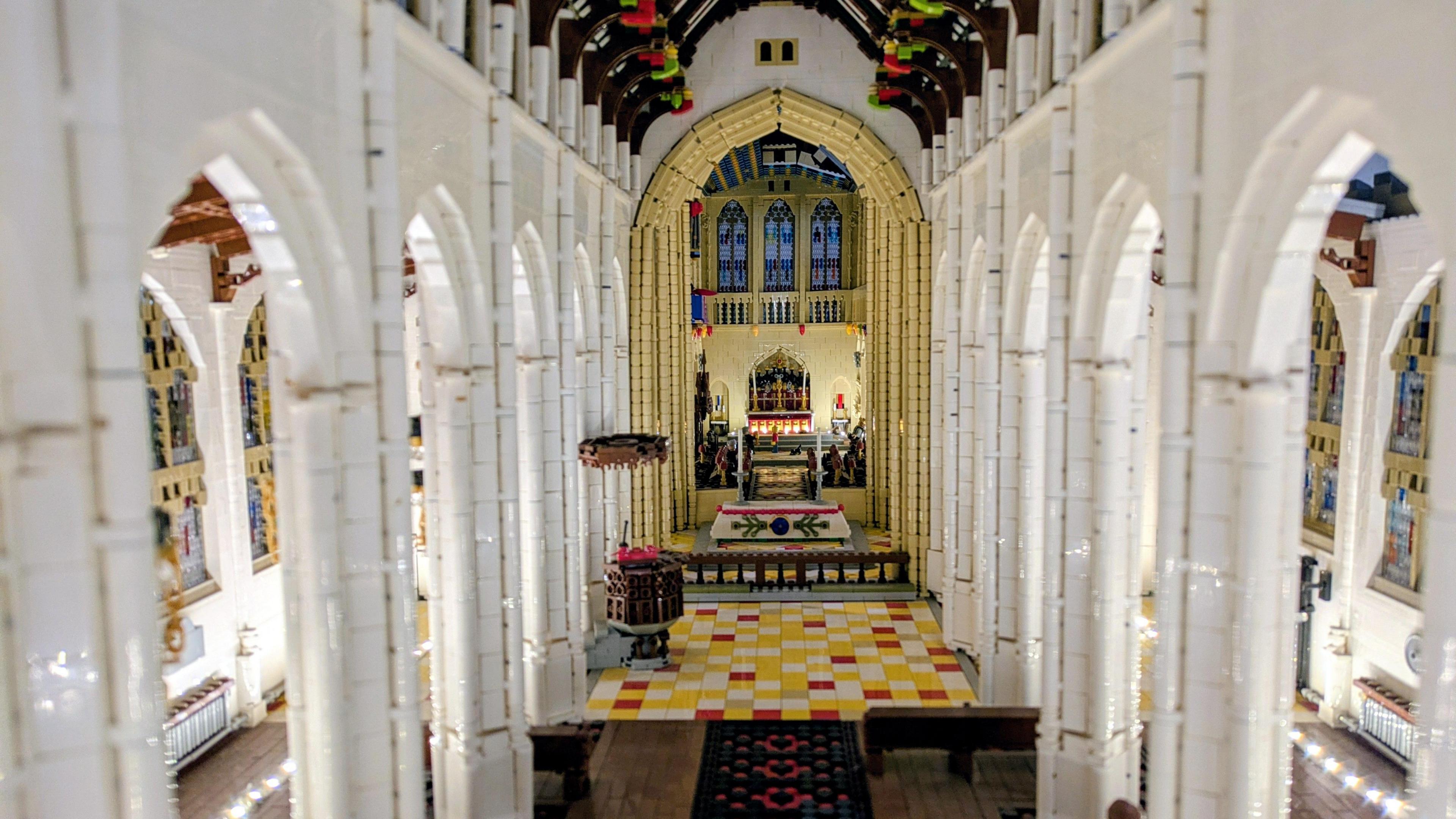 Final Lego brick placed on replica of St Edmundsbury Cathedral - BBC News
