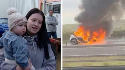 Mum meets rescuers who saved baby from burning car in Merthyr Tydfil ...