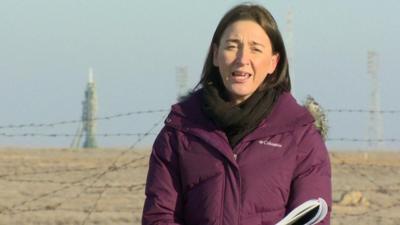Sarah Rainsford reports from Tim's launch site - BBC Newsround