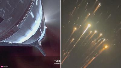 SpaceX rocket debris falls from sky in test flight failure - BBC News