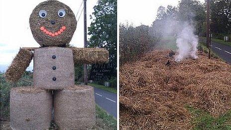 Police appeal for witnesses after straw man destroyed by fire in ...