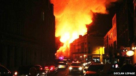Windsor building partially collapses during major fire - BBC News