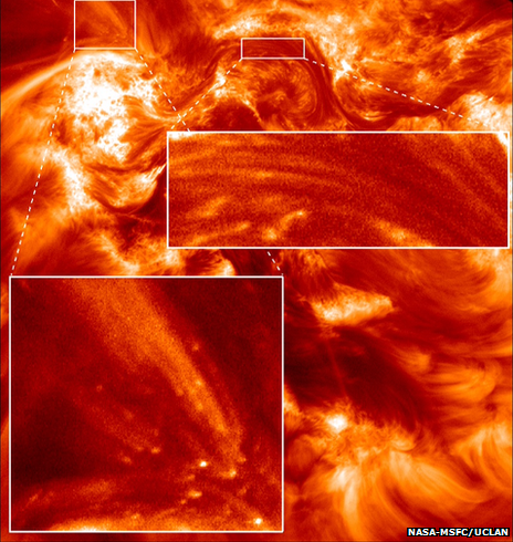 Rocket camera catches Sun 'sparkles' - BBC News
