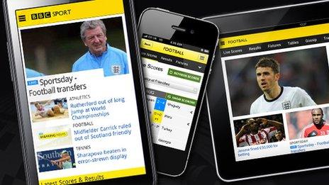 Keep in touch with the BBC Sport app on mobile and tablet - BBC Sport