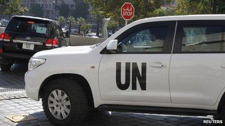 Chemical weapons inspectors in Syria, 5 October 2013