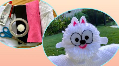 How to make a cute Bluey pompom character | Find more Bluey crafts on ...