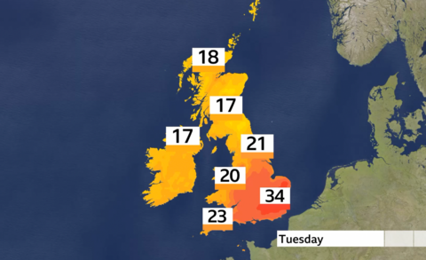 Hottest day of the year recorded in England - BBC News