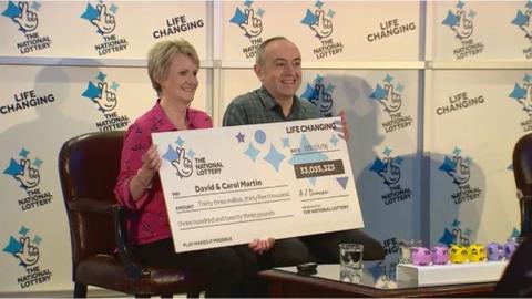 Ripped-up lottery ticket wins £58m jackpot - BBC News