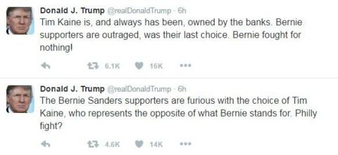 Hillary Clinton running mate Tim Kaine battles Trump with optimism ...