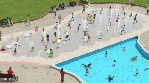 Nottingham: Victoria Embankment paddling pool plans revealed - BBC News