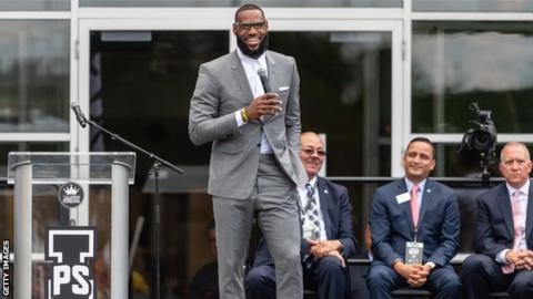 LeBron James opens school for underprivileged children - BBC Sport