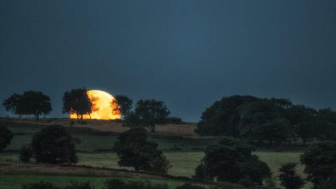 In pictures: Buck Moon rises over England - BBC News