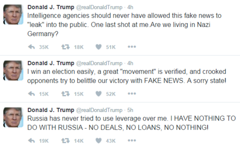 Trump condemns spy agency 'leak' of 'fake news' - BBC News