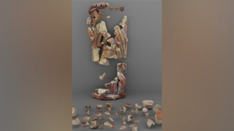 Smashed medieval statue from Dorset church reformed digitally - BBC News
