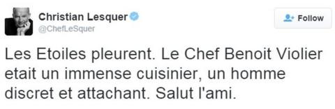Benoit Violier: Tributes pour in for 'world's best chef' - BBC News