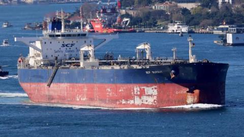 Crude oil tanker SCF Surgut, owned by Russia's leading tanker group Sovcomflot