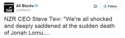 Jonah Lomu dies: Tributes paid to rugby legend - BBC News