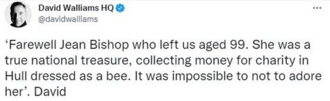 Hull Bee Lady fundraiser Jean Bishop dies aged 99 - BBC News