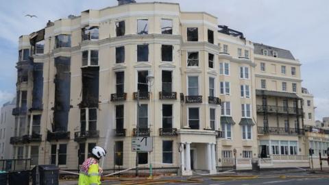 Royal Albion Hotel fire caused by discarded cigarette - BBC News