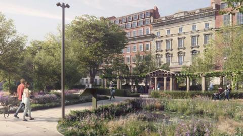 Grosvenor Square in Mayfair to become wildlife haven - BBC News