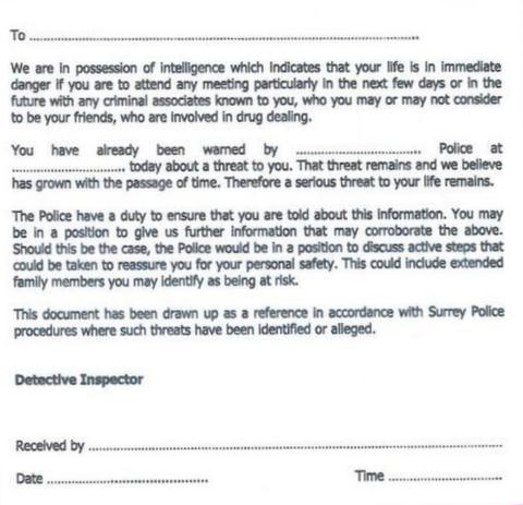 Police letters warn 1,900 people of 'threat to life' - BBC News