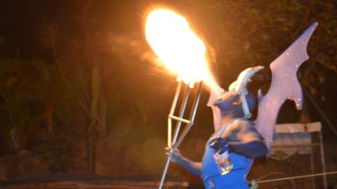 Trinidad and Tobago Carnival: Blue devils breathe fire into event - BBC ...
