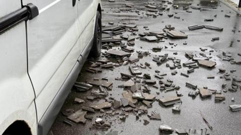 'Carnage' as mini-tornado tears through through Cornish village - BBC News