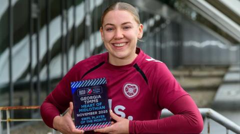 Hearts' Georgia Timms named SWPL player of the month - BBC Sport