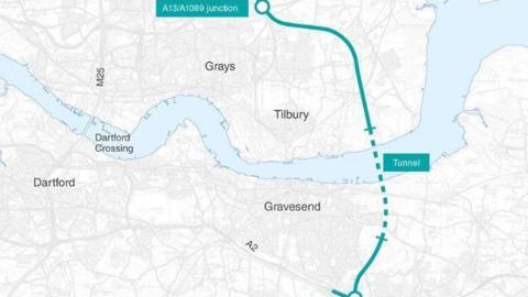 Lower Thames Crossing: The government's road for Essex and Kent - BBC News