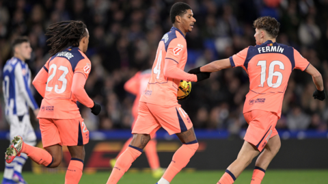 Real Sociedad 2-1 Barcelona: Hansi Flick's side suffer shock defeat ...