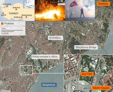 Turkey protests resume in Istanbul after apology - BBC News