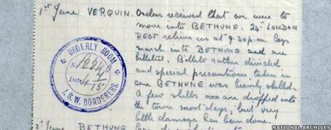 WW1 soldier diaries placed online by National Archives - BBC News