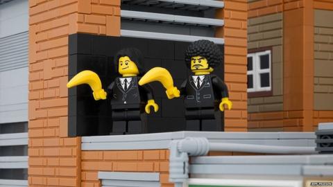 Banksy works recreated in Lego by Canadian photographer - BBC News