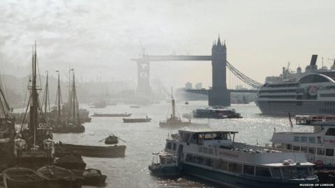 Old and new London bridge images combined - BBC News
