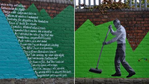 Bert Wall, 91, honoured on mural on Cathays street - BBC News