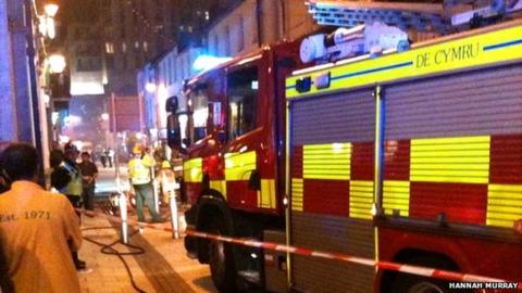 Fire in Cardiff's famous 'Chip Alley' - BBC News