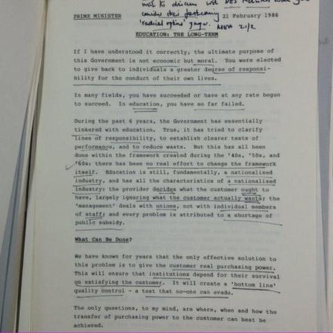 Margaret Thatcher explored education overhaul, archives show - BBC News