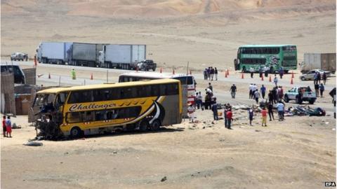 Peru bus crash leaves 36 dead and dozens injured - BBC News