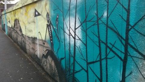 'Warminster Thing' marked in 50th anniversary UFO mural - BBC News