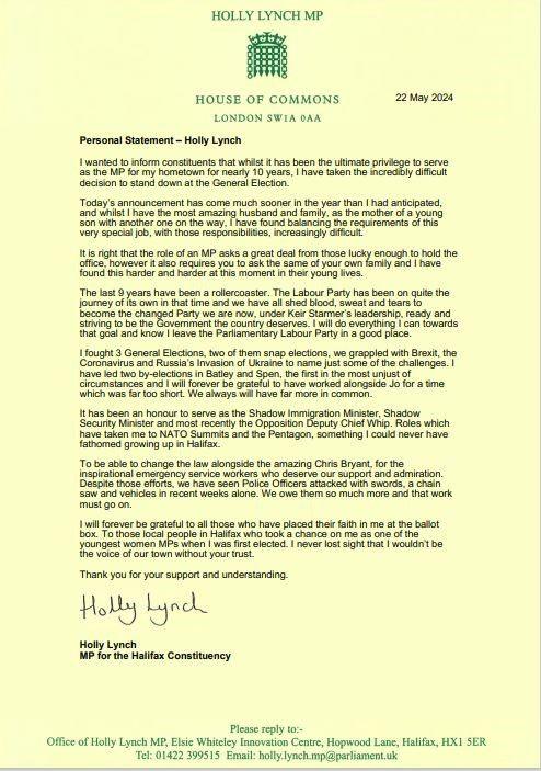 Halifax MP Holly Lynch steps down - BBC News