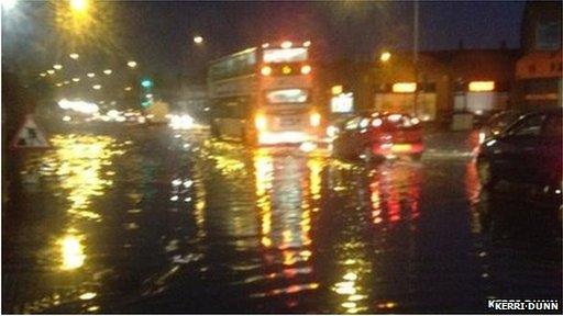 Heavy rain causes flooding across Northern Ireland - BBC News