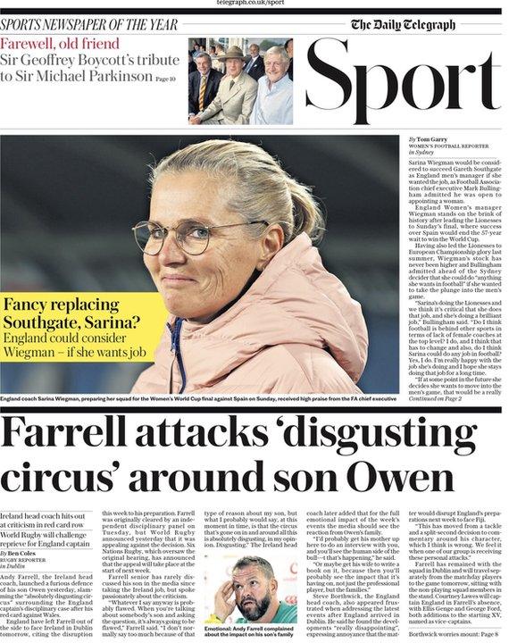 Friday's back pages - BBC Sport